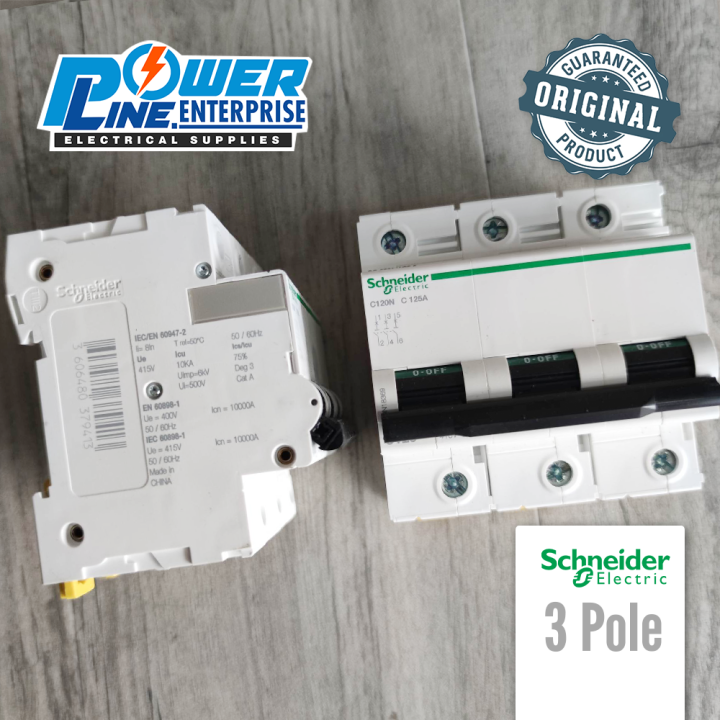Schneider C120N 80a - 125a 3 Pole Miniature Circuit Breaker | Lazada PH