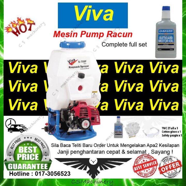 100% Original VIVA S-709 26CC KNAPSACK ENGINE SPRAYER ENJIN PAM RACUN ...