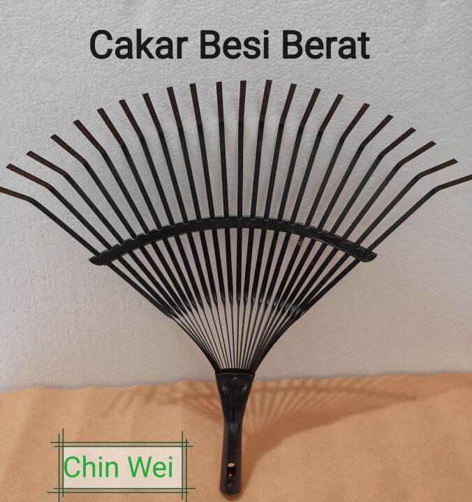 Heavy Duty 22 Tines Steel Grass Garden Leaf Rake / Penyakar Besi ...