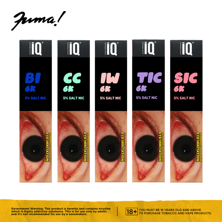 IQ Black Disposable Vape 6000 puffs Rechargeable Flavored Vape | Lazada PH