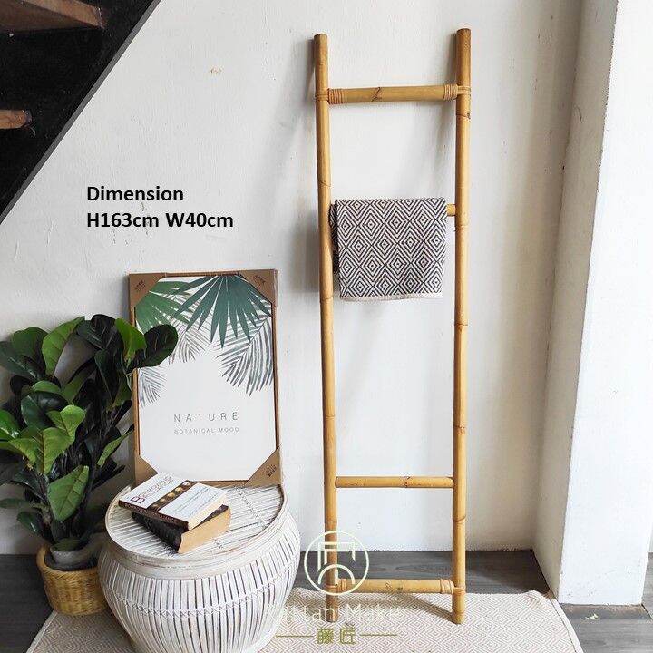 Rattan Ladder Cloth Hanger / Interior Design Minimalist / Handmade ...