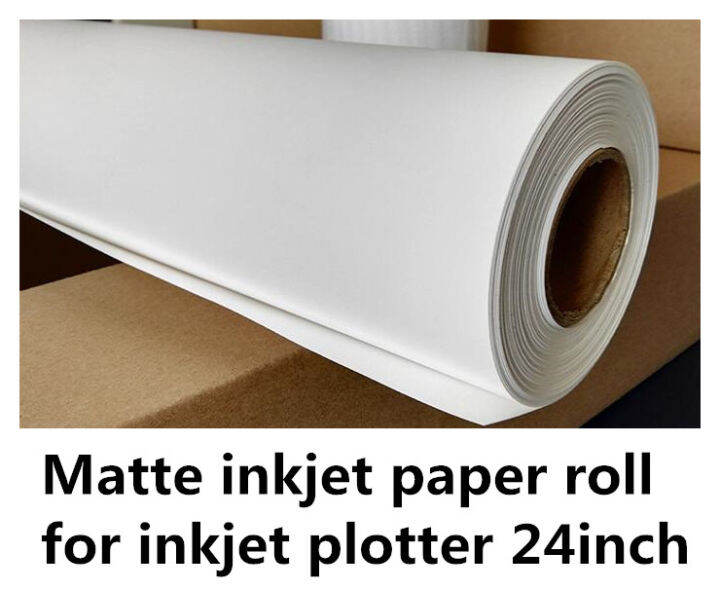 24inch size roll waterproof matte inkjet photo paper for plotter ...