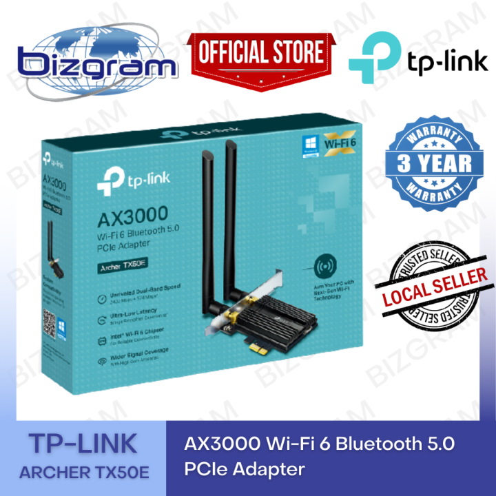 TP-LINK ARCHER TX50E AX3000 Wi-Fi 6 Bluetooth 5.0 PCIe Adapter | Lazada ...