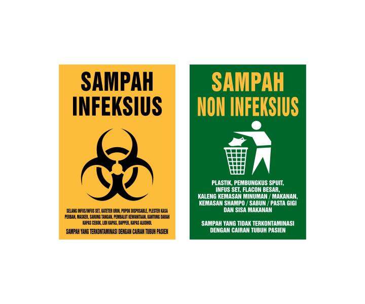 Stiker Label Tong Sampah Medis Infeksius - Non Infeksius 10x15cm ...