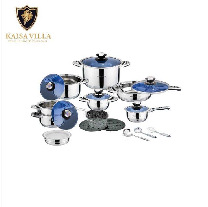 Kaisa Villa kitchenware set stainless steel cookware set with spoon ...