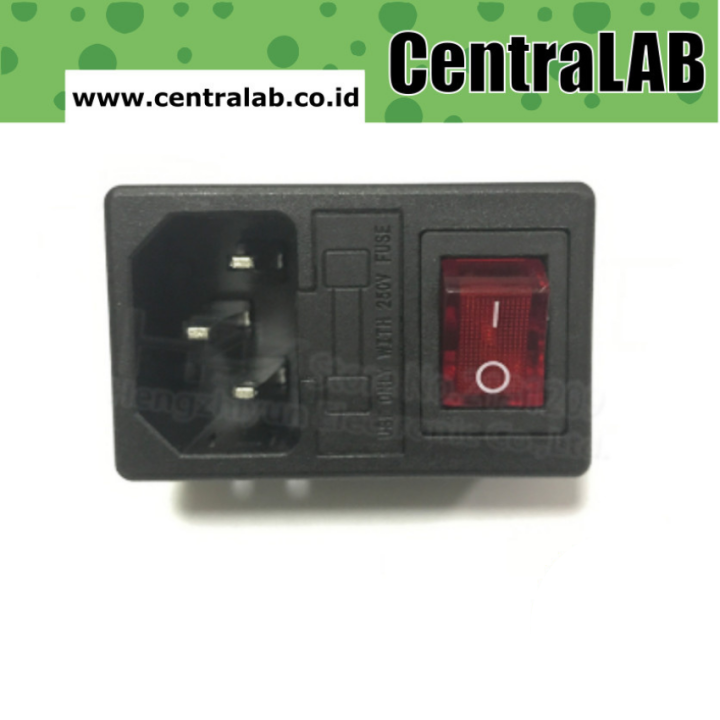 Red Rocker Switch Fuse 10A 250v IEC 320 Inlet Power Socket Konektor ...