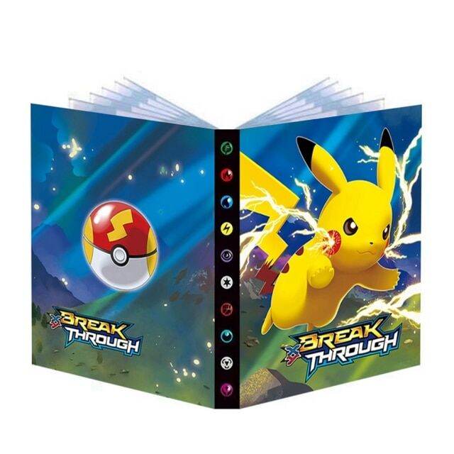 4 Pocket 240 Cards Pokemon Album Book Playing Game Pikachu Map Holder ...