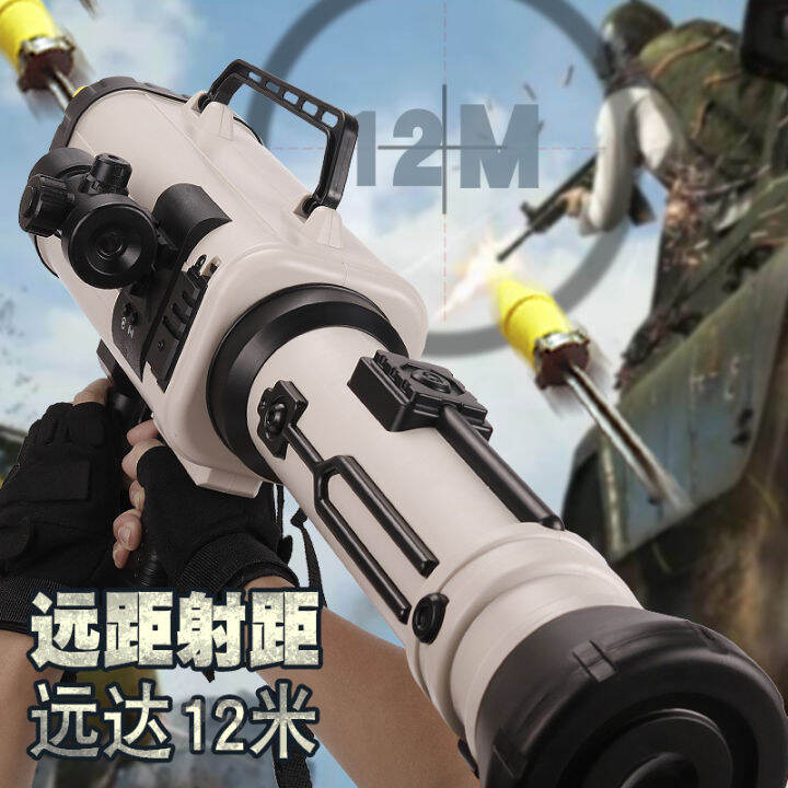 Four-barrel rocket gun boy simulation toy soft bullet egg grab electric ...