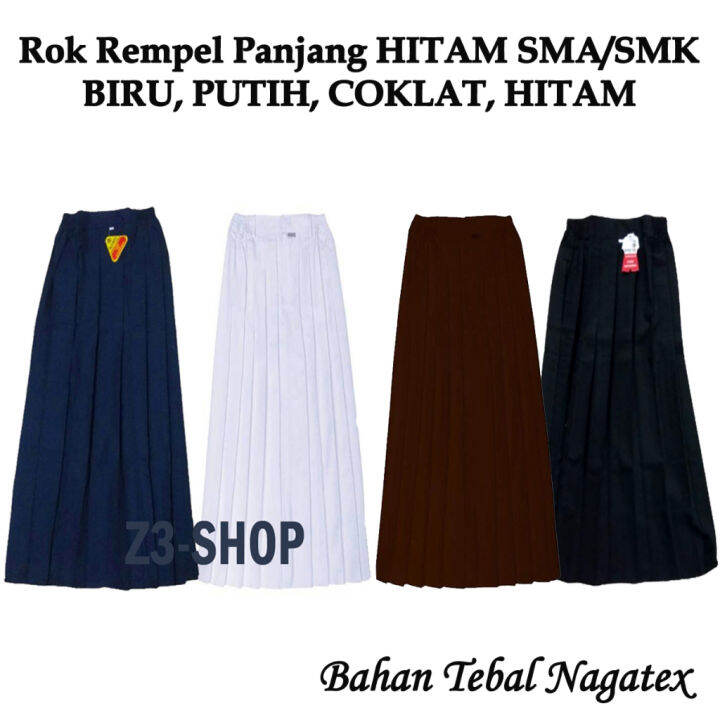 Rok SMP Panjang Model Rempel Warna Biru, Putih dan Coklat | Lazada ...