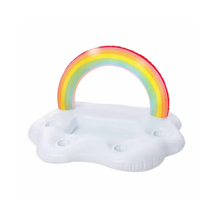 บาร์ลอยน้ำรูปก้อนเมฆ สายรุ้ง Inflatable Rainbow Cloud Ice Bar By Float Me Summer | Lazada.co.th