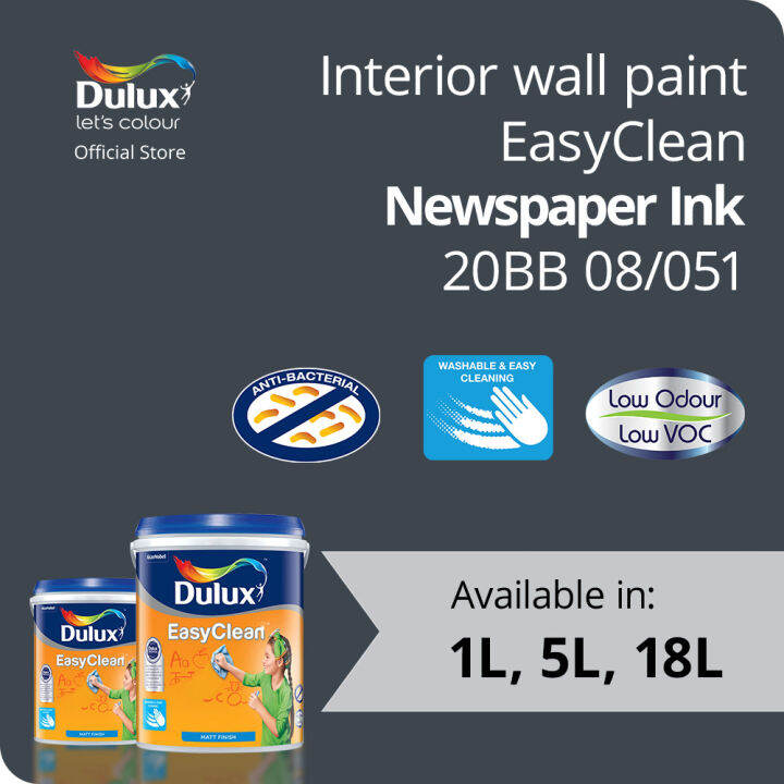 Dulux EasyClean - Newspaper Ink (20BB 08/051) (Anti Bacteria) (Interior ...