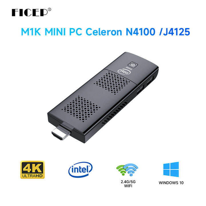 จัดส่งฟรี ficep M1K In Celeron N4100 J4125 Windows 10 Pro Mini PC Stick ...
