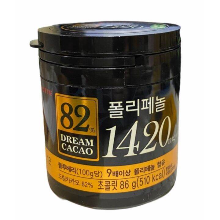 [สินค้าใหม่]lotte dream cacao 82% dark chocolate 86g ลอตเต้ดรีมคาเคา ดาร์คช็อกโกแลตแท้ เข้มข้น ...