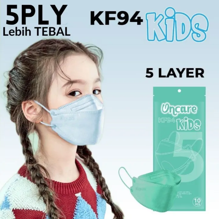 MASKER KF94 CAREION ANAK MASKER KOREA HITAM PUTIH 10PCS KF 94 ANAK 4D - KF94 ANAK COWOK/CEWEK ...