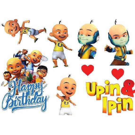 UPIN IPIN (UPIN ONLY) High Quality Paper Cake Topper Kek Cake Decor ...