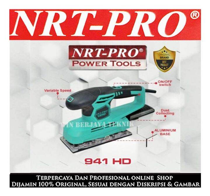 NRT PRO 941 HD Mesin Amplas Kayu Finishing Electric Sander Orbital Variable Speed Amplas Kayu ...