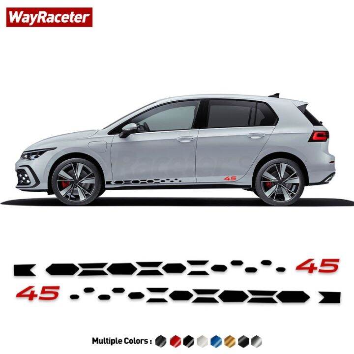 2 Pcs Door Side Stripes Sticker Carbon Fiber Vinyl Graphics Decal For ...