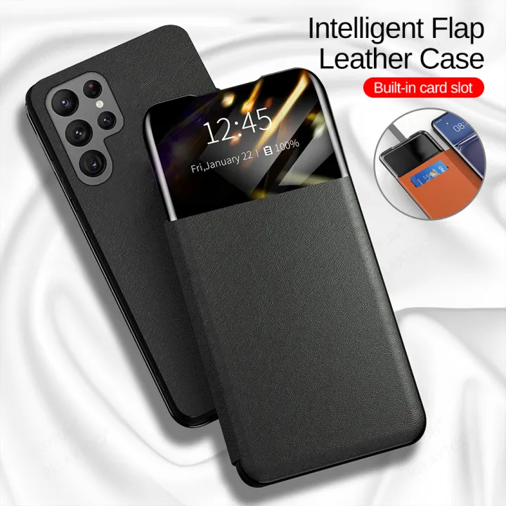 Magnetic Smart Flip Phone Case For Samsung Galaxy S22 Ultra 5G S22 plus ...