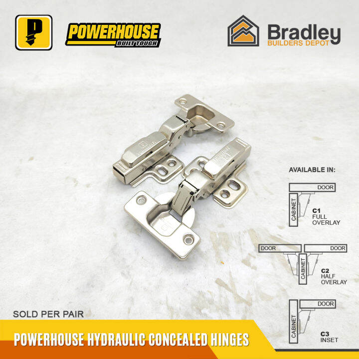 Powerhouse Hydraulic Soft Close Concealed Hinges (C1,C2 or C3) | Lazada PH
