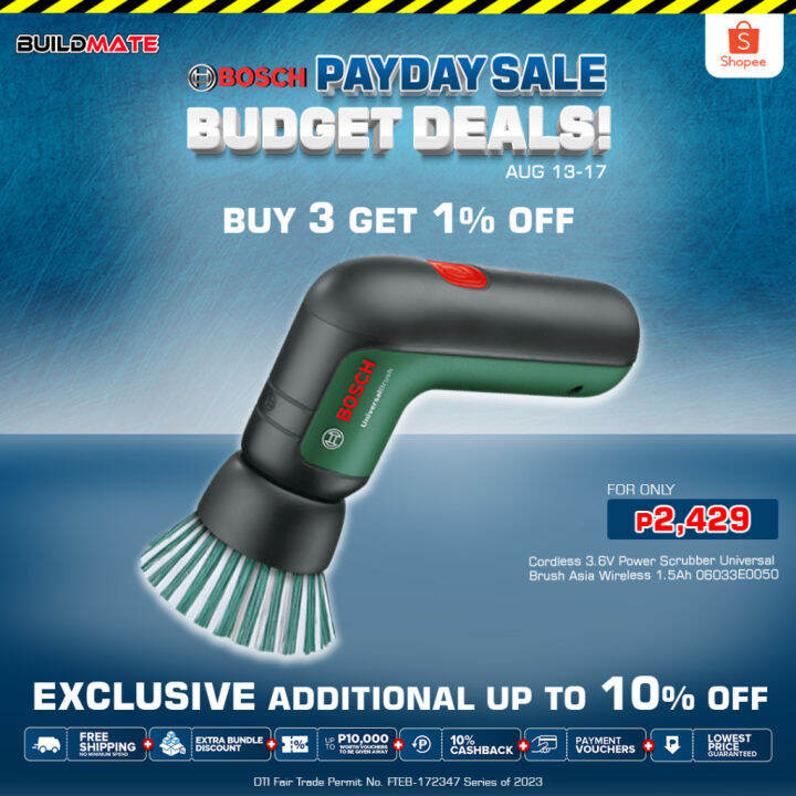 perfect BOSCH Cordless 3.6V Power Scrubber Universal Brush Asia ...