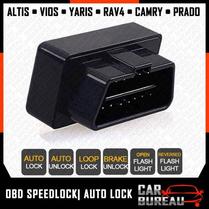 ♔OBD Auto Door Lock Speed lock for Toyota Altis Vios RAV-4 Yaris Camry ...