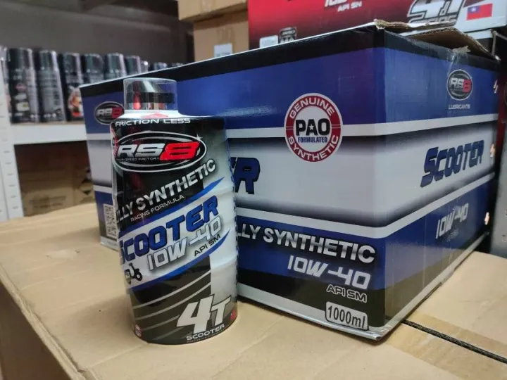 RS8 “Scooter” 4T Engine Oil 10W-40 API SM (1 BOX/12PCS) (800ML/1Liter ...