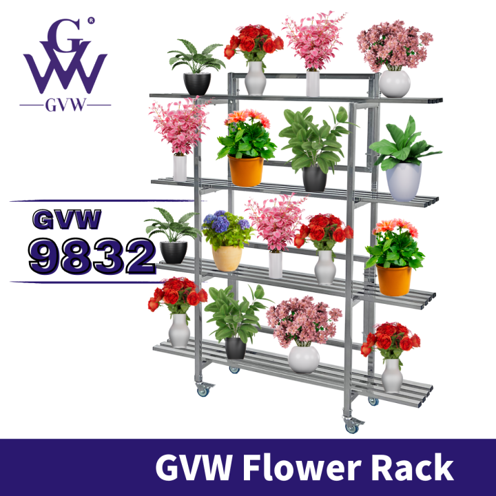 GVW Rak Bunga Bertingkat Flower Rack Stainless Steel Rack Garden Rack ...