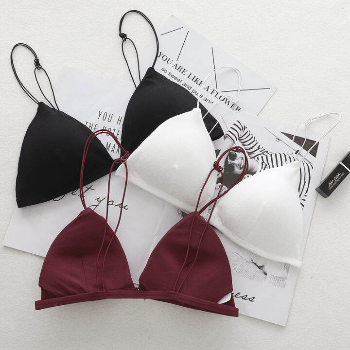 Flz Womens French Triangle Cup Front Buckle Beauty Back No Wire Bras
