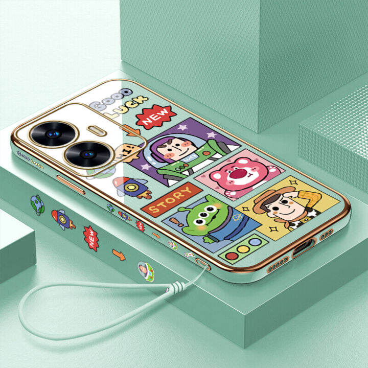 เคสใส่โทรศัพท์สำหรับ Realme C55เคส RealmeC55 (ฟรีสายคล้อง) การ์ตูนทอยส ...