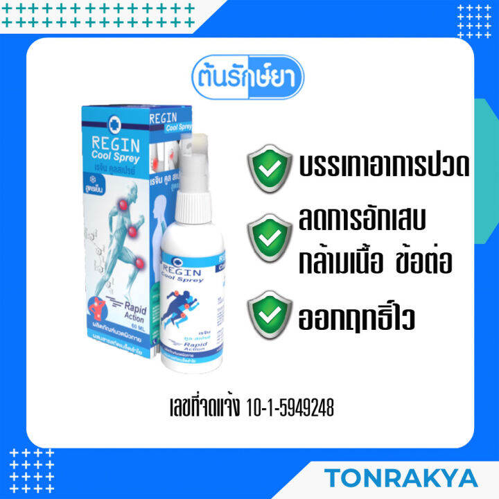 REGIN COOL SPRAY เรจิน คูลสเปรย์ สูตรเย็น แก้ปวด คลายกล้ามเนื้อ ข้อ ...