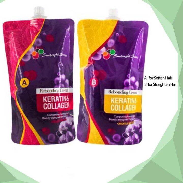 SB Hair Rebonding Set 1000ml Rebond Cream Keratin Collagen Straighten ...