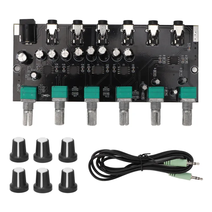 4 Way Stereo Sound Mixer Board 3.5Mm Headphone Driver Power Amplifier ...