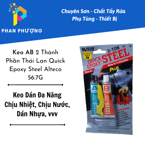 Keo AB 2 Thành Phần Thái Lan Quick Epoxy Steel Alteco 56.7G / Keo Dán Đa Năng Chịu Nhiệt, Chịu ...