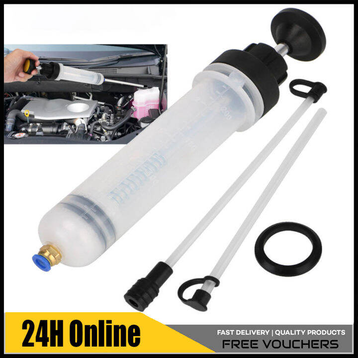 NEW 200cc Oil Fluid Extractor & Filling Syringe Bottle Transfer Hand ...