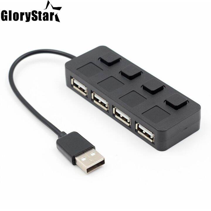 High Speed 4 Port USB Hub USB 2.0 Hub Portable HUB USB2.0 Splitter On/Off Switch for Apple ...