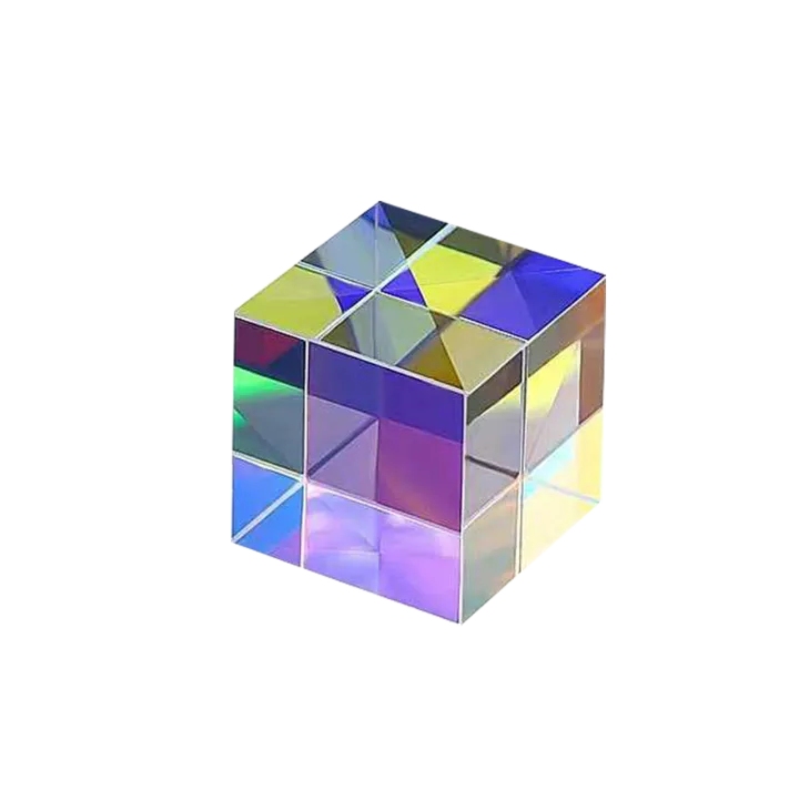 Color prism six sides bright large light cube crystal Rubik's cube ...