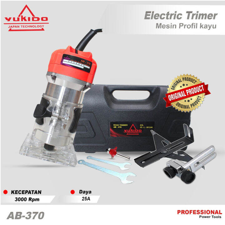 YUKIDO Mesin Profil Kayu 6 mm Mesin Trimmer Kayu Mesin Router Mesin ...