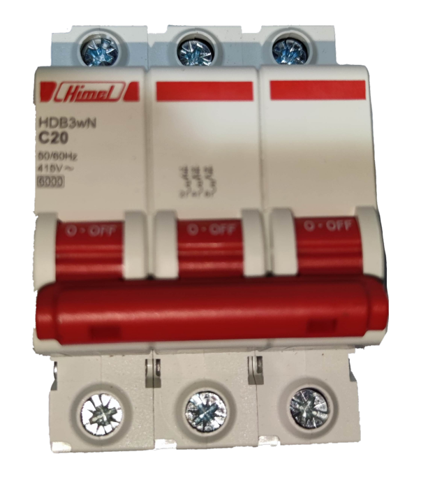 20A 3 Pole Miniature Circuit Breaker 6 KAIC, 20A 3P 220V Miniature ...