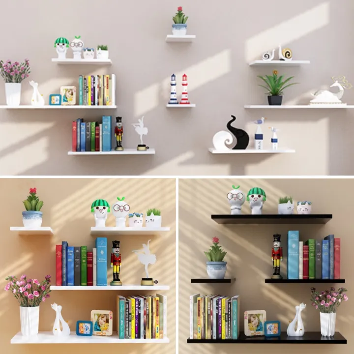 4PCS/set Floating Wall Shelf Bookshelf Display Wall One-word Shelf ...