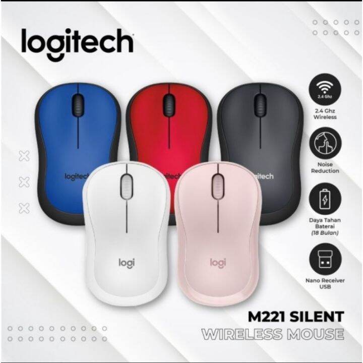 LOGITECH WIRELESS MOUSE M221 SILENT/ MOUSE WIRELESS M221 ORIGINAL Barang Original dan Bergaransi ...