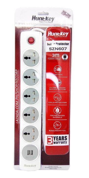 HUNTKEY SZN607 Power Extension Cord | Lazada PH