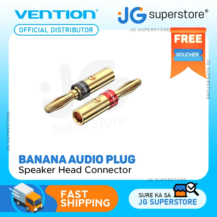 Vention Gold-Plated Banana Audio Plug Connector Head with Color Coded ...