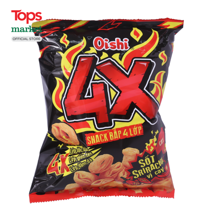 Snack Bắp Sriracha 4X Oishi 40G - Siêu Thị Tops Market | Lazada.vn