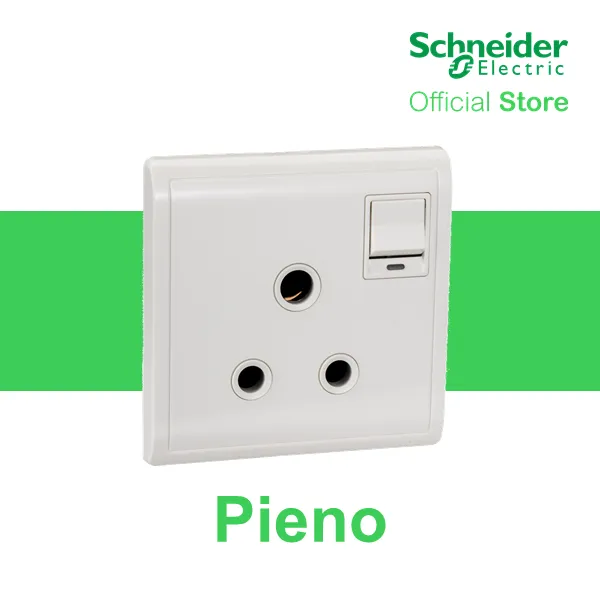 Schneider Electric Pieno 15A 250V 1 Gang 3 Round Pin Switched Socket ...