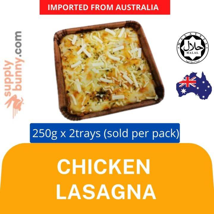 Chicken Lasagna (250g x 2 Trays Per Pack) Frozen Fast Food Lasagna Ayam ...