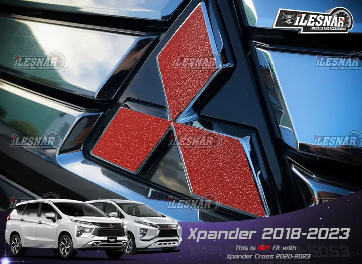 Mitsubishi Xpander 2018-2023 Front and Rear Logo Frost Red Glitters ...