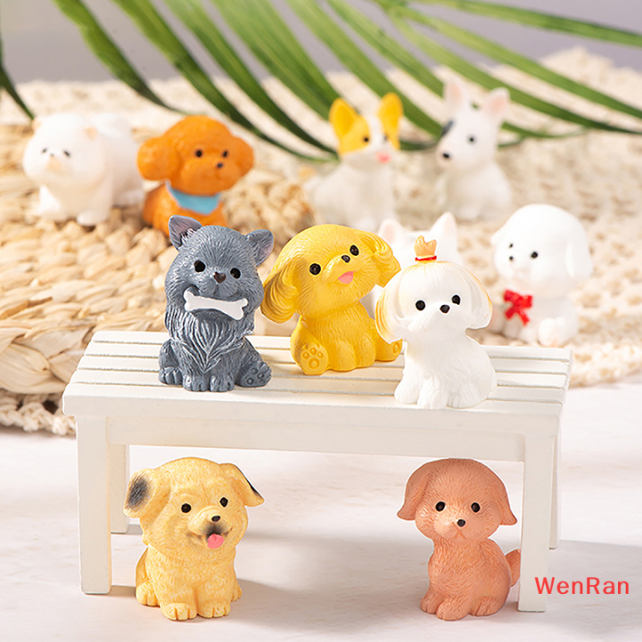 WenRan ตุ๊กตาขนาดเล็กจิ๋วสำหรับสุนัขรูปปั้นสุนัขทำจากเรซินประดับรูป ...