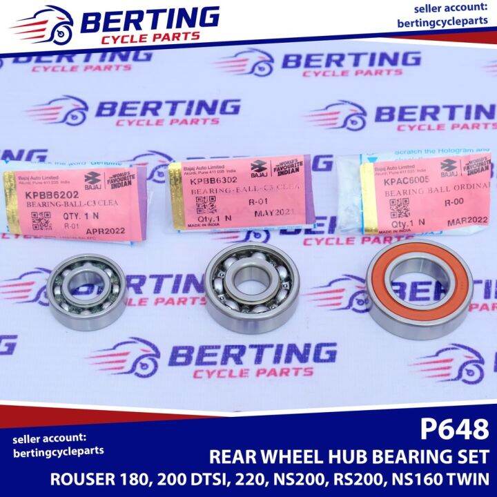 REAR HUB BEARING SET Rouser 180 200 DTSI 220 NS200 RS200 NS160 Twin ...
