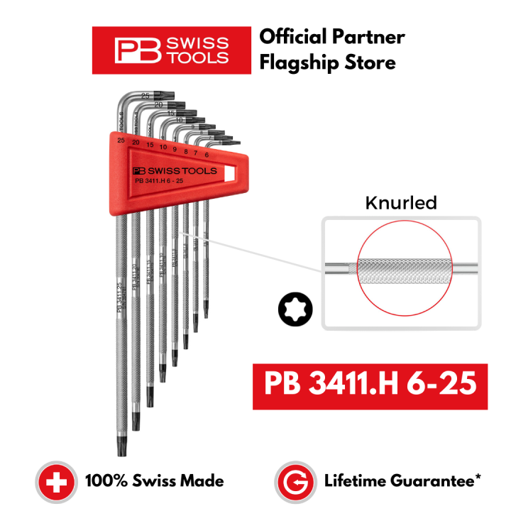 8pcs Set PB Swiss Tools Long Torx Key L-wrenches Knurled PB 3411.H 6-25 | Lazada
