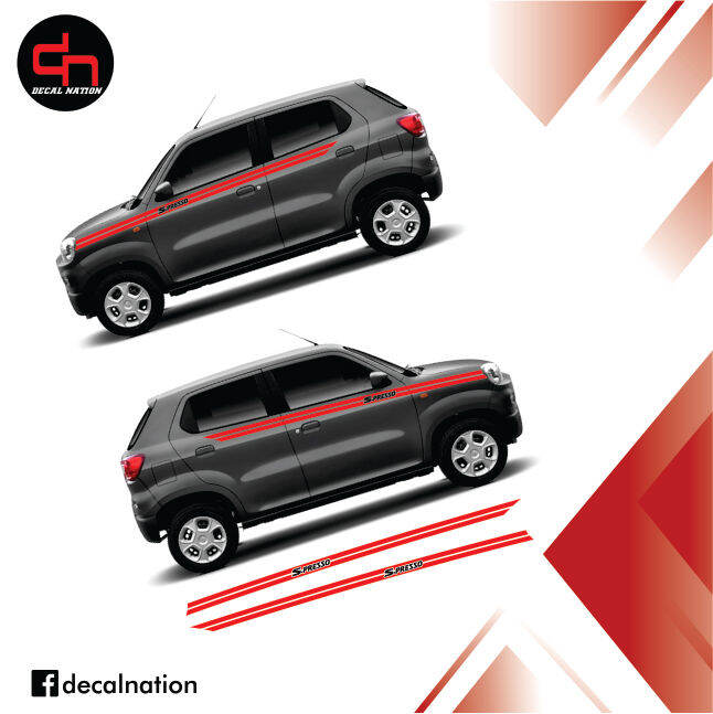 Suzuki Spresso Linear Decal Design #4 Red and Black Color Cut Out Vinyl ...